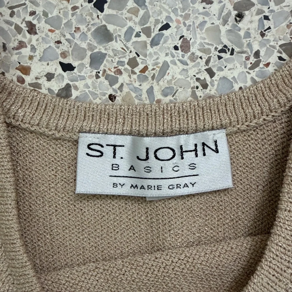 St. John | Tops | St John Basics Marie Gray Tan Nude Knit Tank Medium M ...